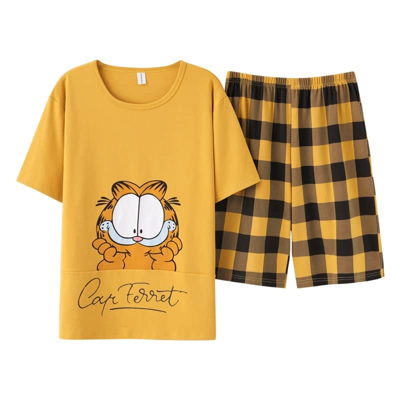 Garfield sommar pyjamas med korta ärmar för män • Alla-Pyjamas